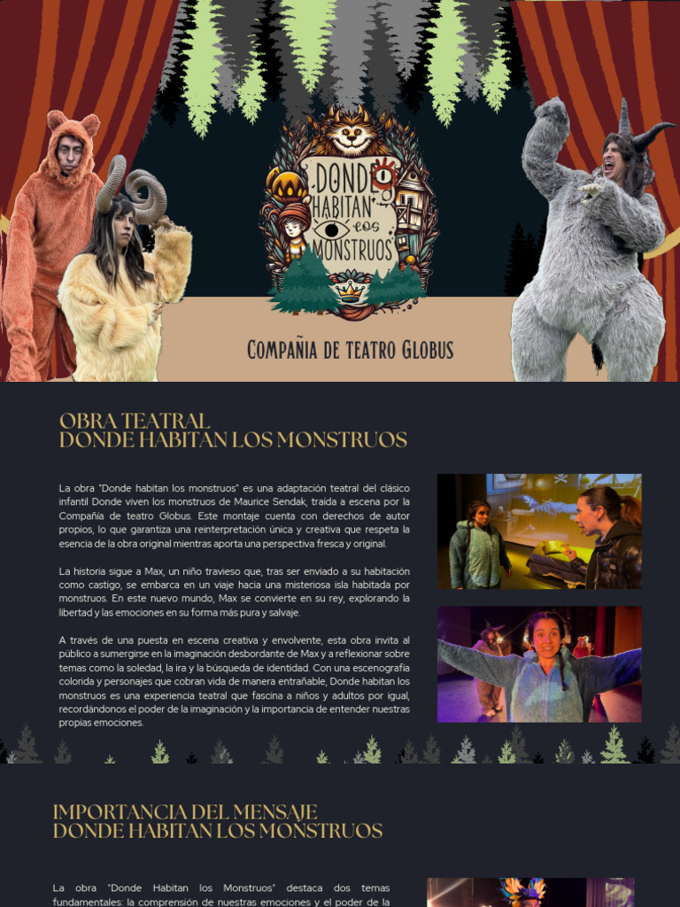 Teatro Globus: "Donde Habitan los Monstruos" | PDF | Imaginación | Teatro