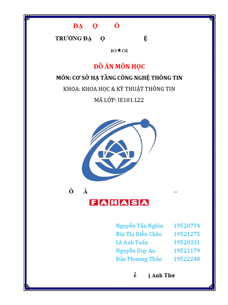 ĐỒ ÁN HẠ TẦNG CNTT 1 | PDF