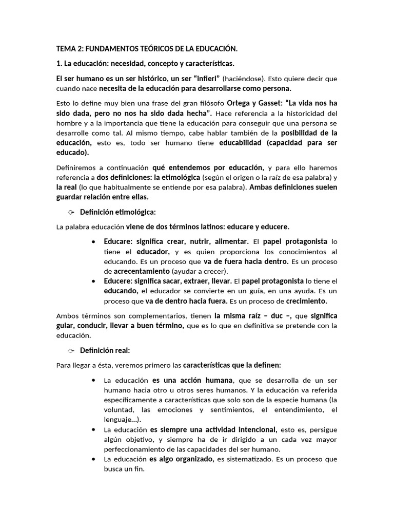 TEMA 2 Fundamentos | PDF | Maestros | Pensamiento