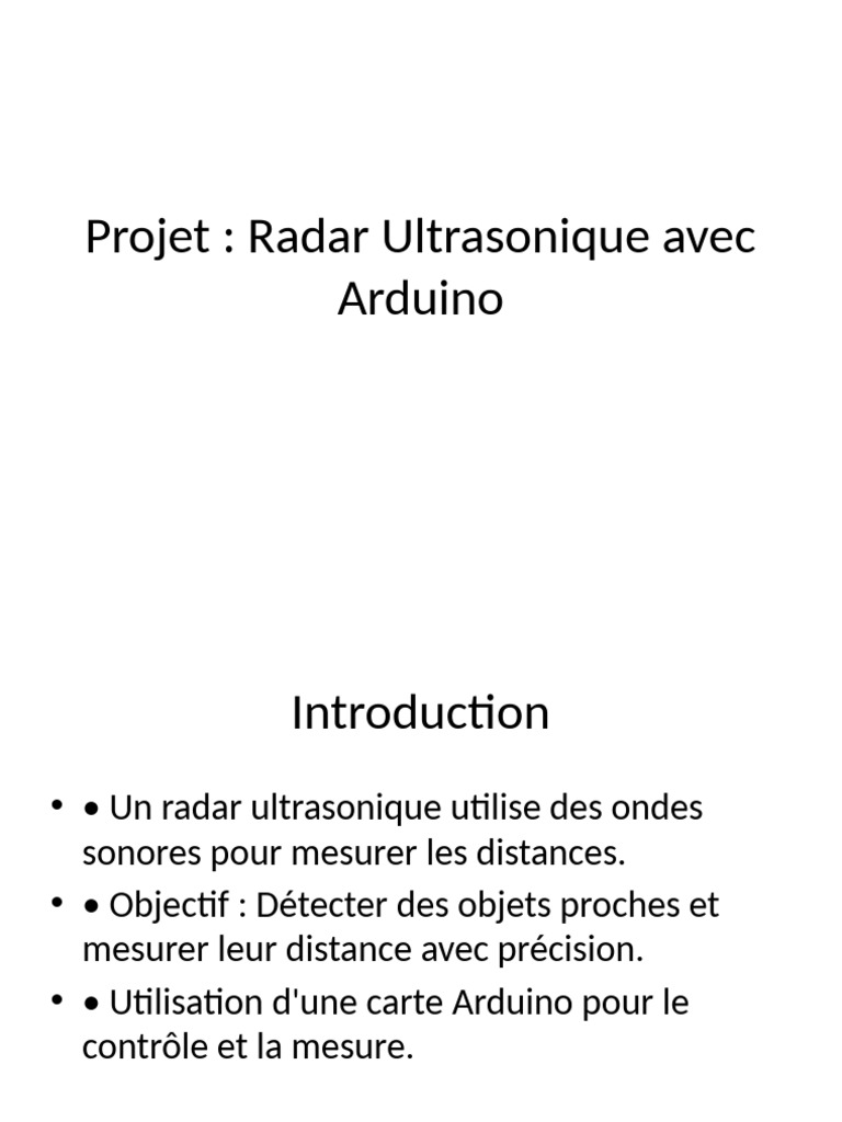 Projet Radar Ultrasonique Arduino Complet | PDF