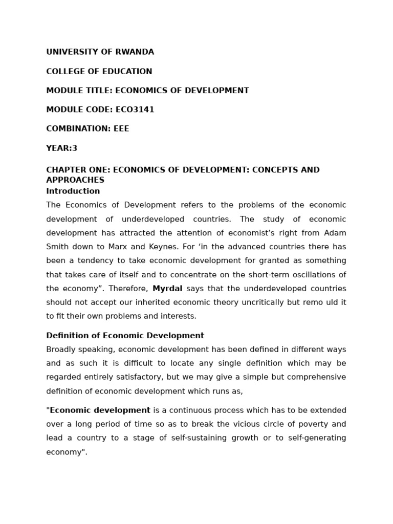 Economics of Development Concepts | PDF | Sustainability | Economic Growth