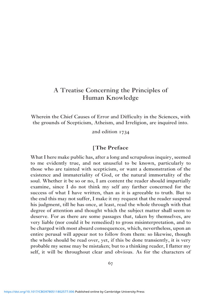 Berkeley - A Treatise Concerning Human Understanding | PDF | Idea ...