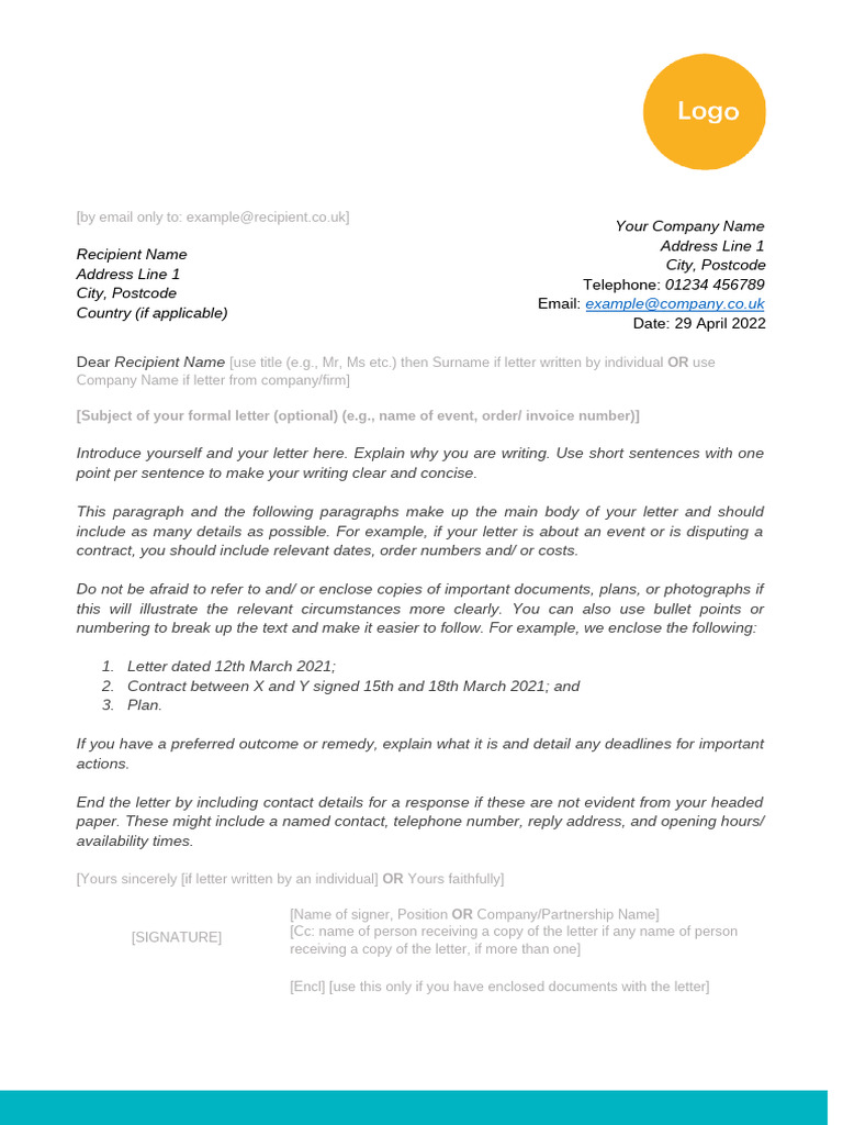 Formal Letter Template 1 | PDF