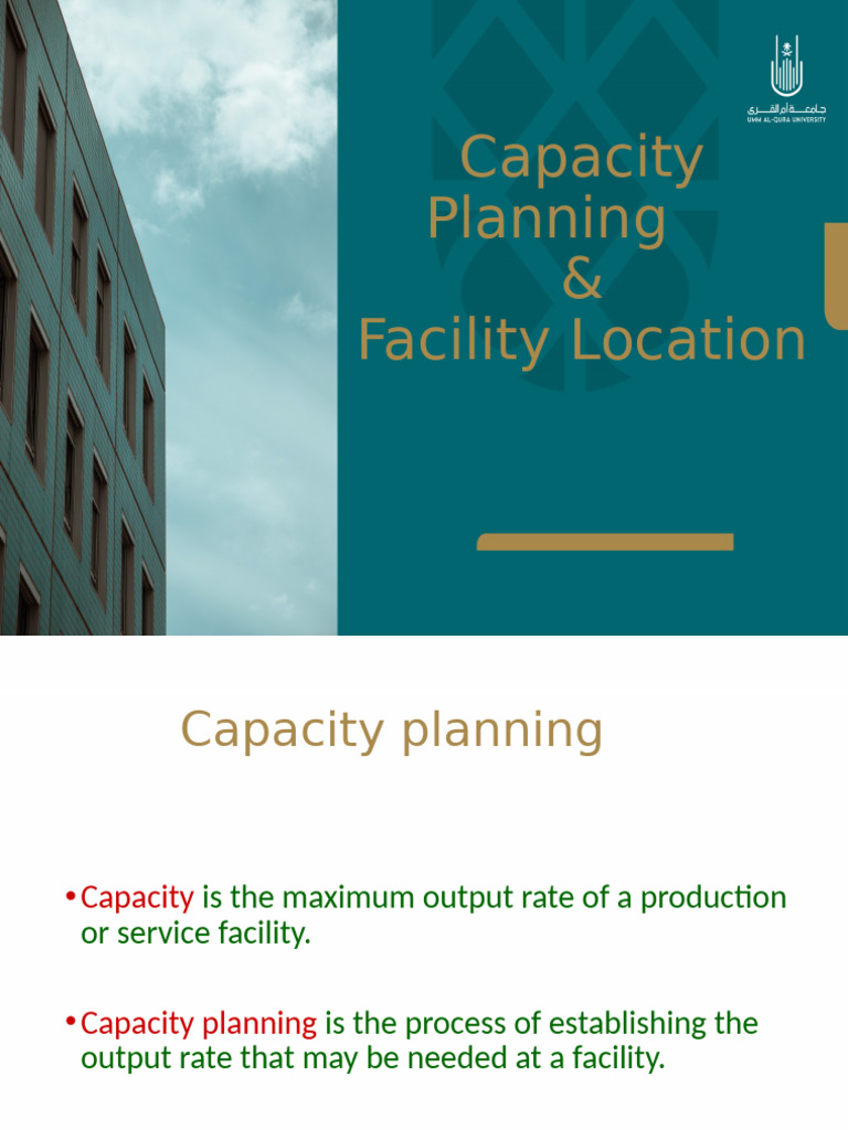 Capacity Planning and Facility Location Guide | PDF | Market (Economics ...