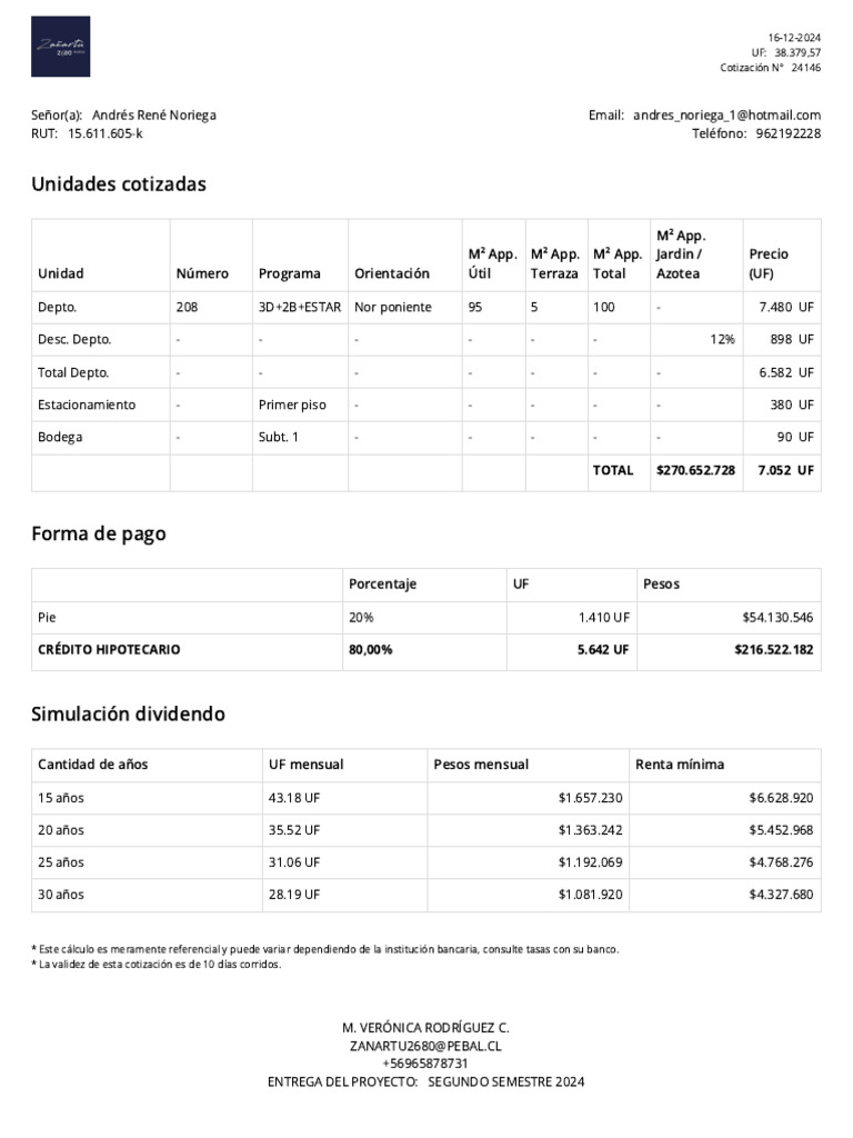 Cotizacion 24146 | PDF | Servicios financieros | Bancario