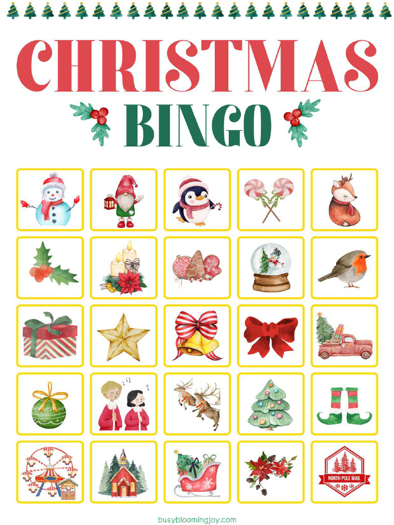 Classic Christmas Bingo Last 15 Bingo Cards | PDF