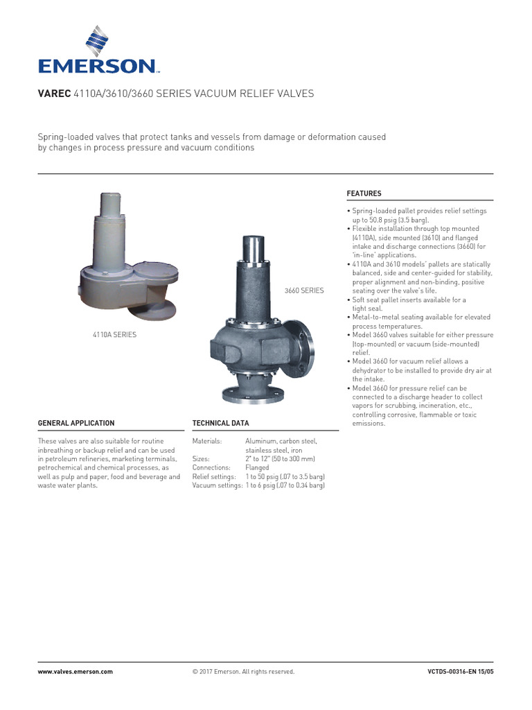 Válvulas VAREC (EMERSON) | PDF | Plumbing | Mechanical Engineering