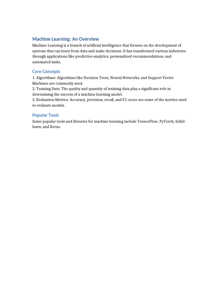 Machine Learning Overview | PDF