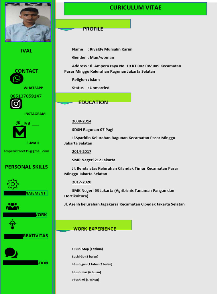 CV Rivaldy Mursalin Karim Compressed | PDF