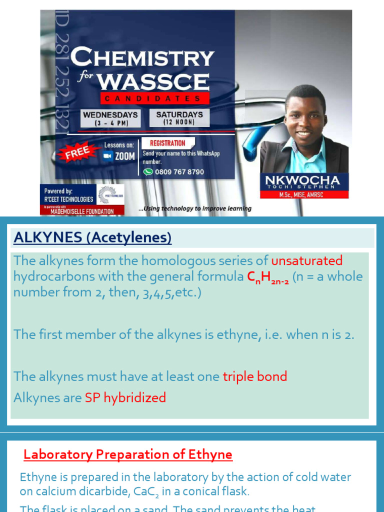 Organic Chemistry 3 Online Lesson With MR Nkwocha | PDF | Ethanol | Alkene