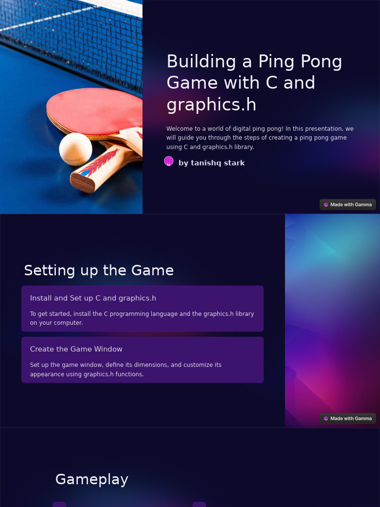 Building A Ping Pong Game With C and Graphicsh | PDF