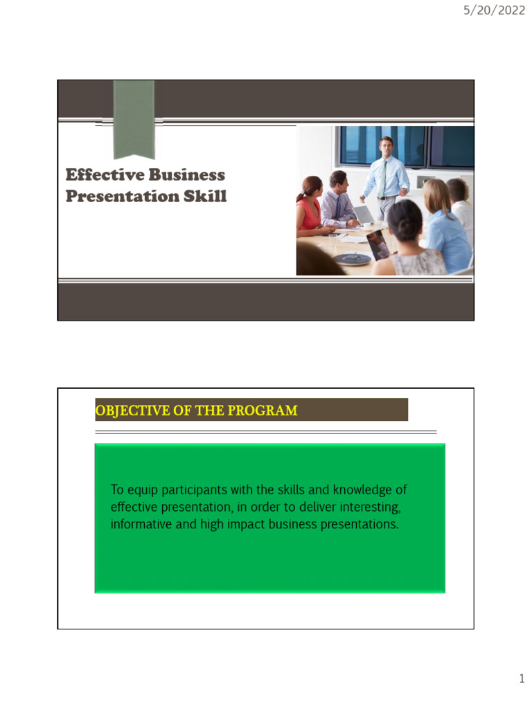Effective Business Presentation Skill (1) | PDF | Cognition | Human ...