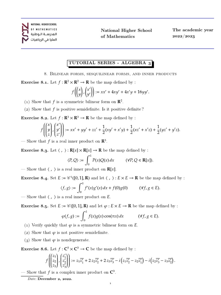 STD_Alg3_2022-2023_N8 (1) | PDF | Mathematical Physics | Functions And Mappings