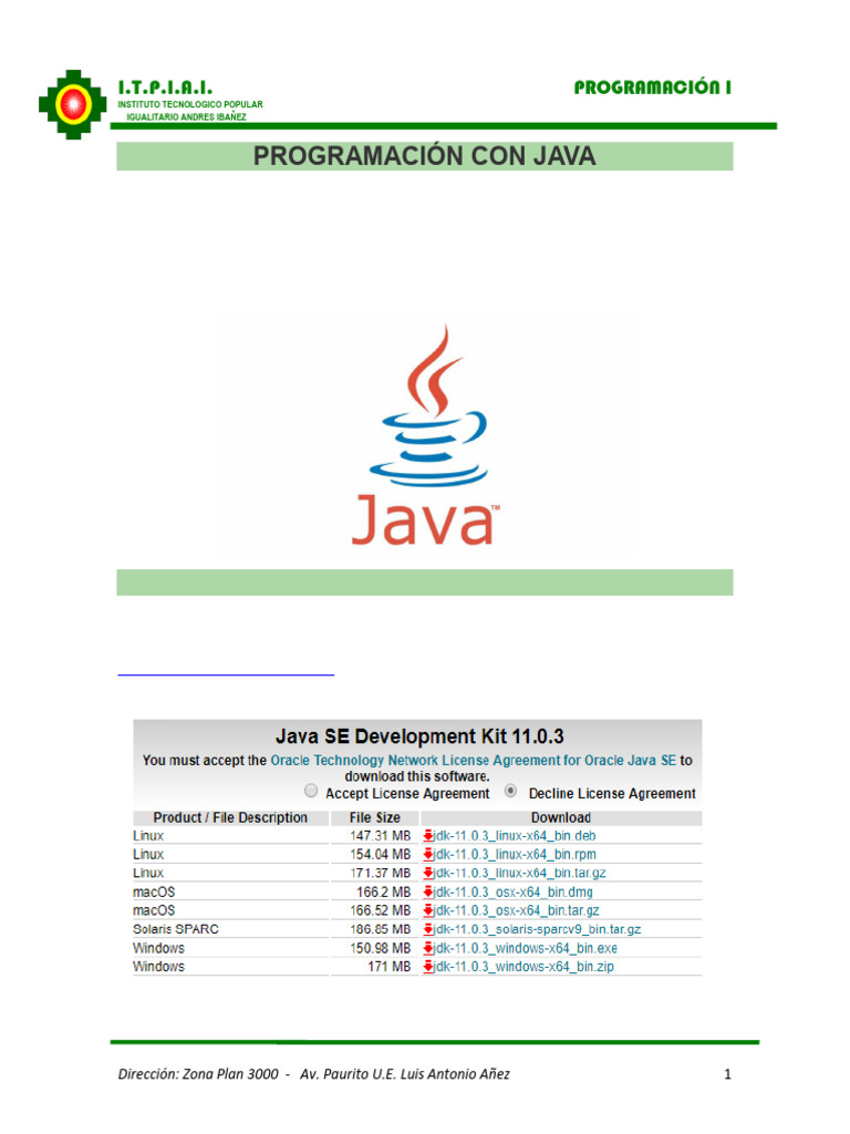 Instalación de JAVA y Eclipse | PDF | Java (lenguaje de programación) | Programación de computadoras