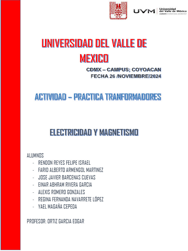 Prac Transformadores Prac5 | PDF | Transformador | Corriente eléctrica
