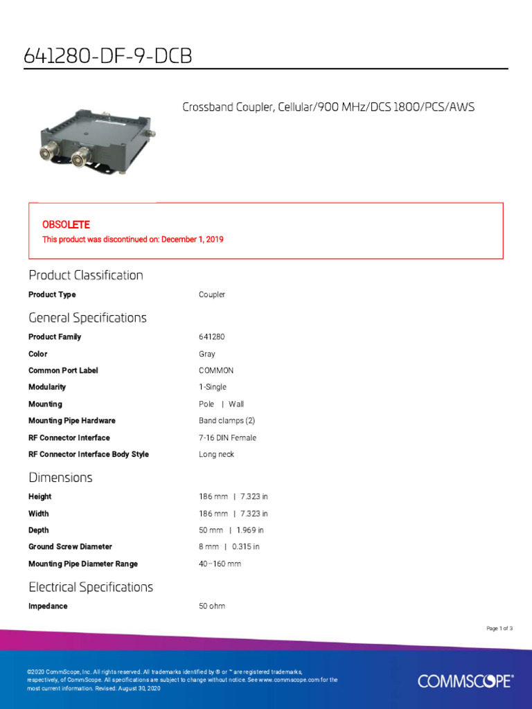 641280-DF-9-DCB - Product Specification | PDF
