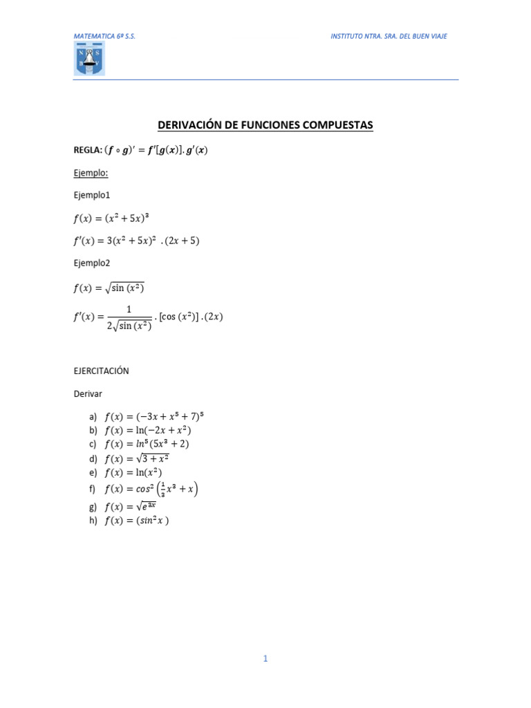 4.DERIVACI-N DE FUNCIONES COMPUESTAS | PDF