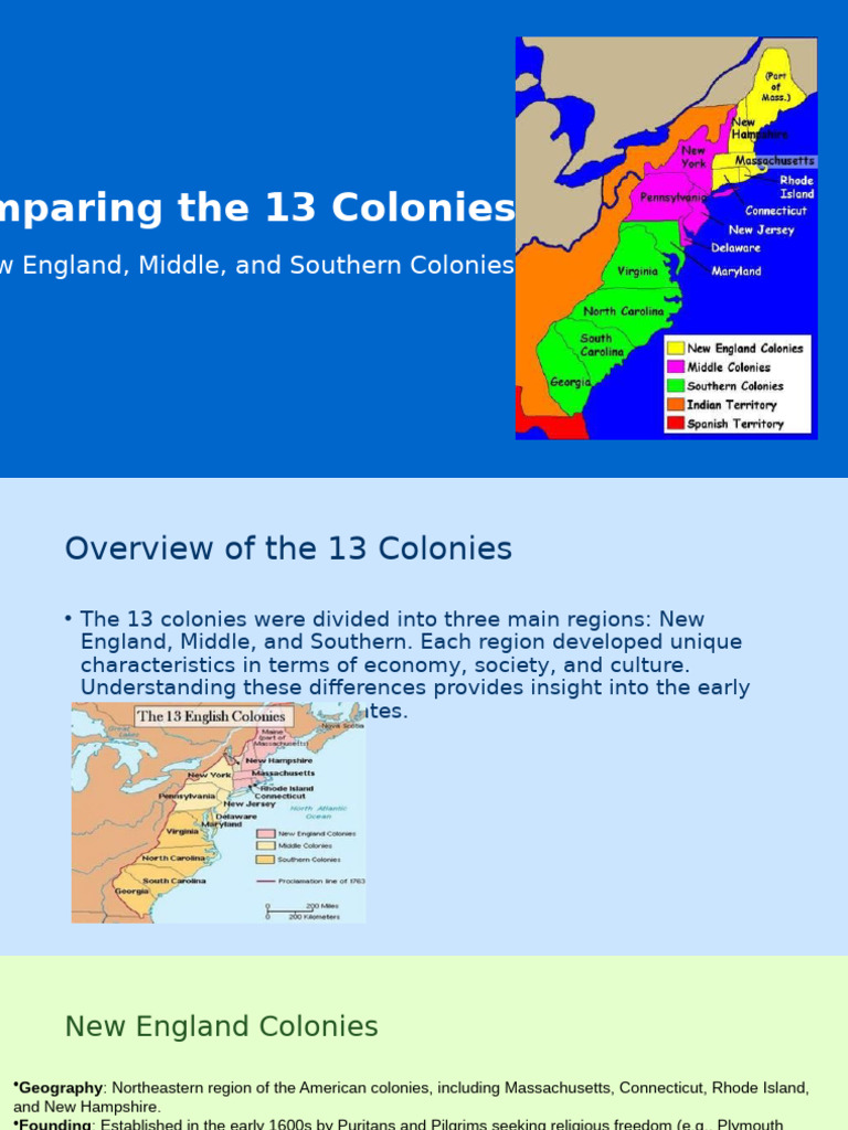Comparing The 13 Colonies | PDF | Thirteen Colonies | New England