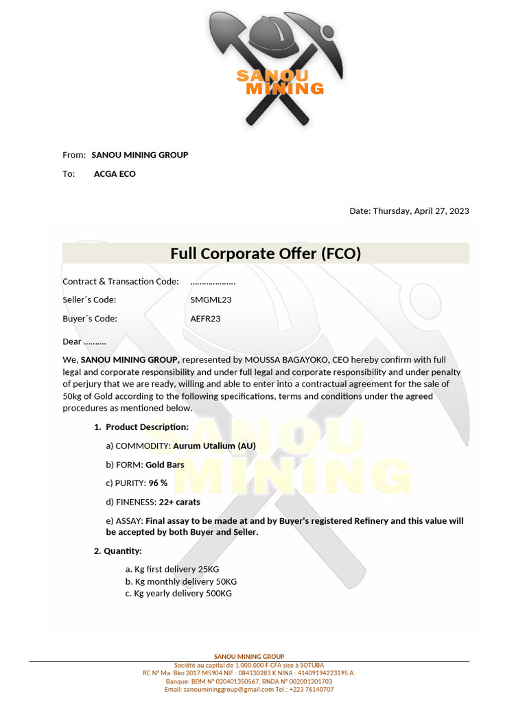 FCO Agreement CMT | PDF | Economies