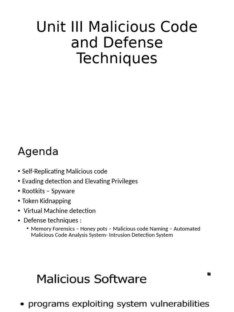 Understanding Malicious Code Types and Defense | PDF | Computer Virus ...