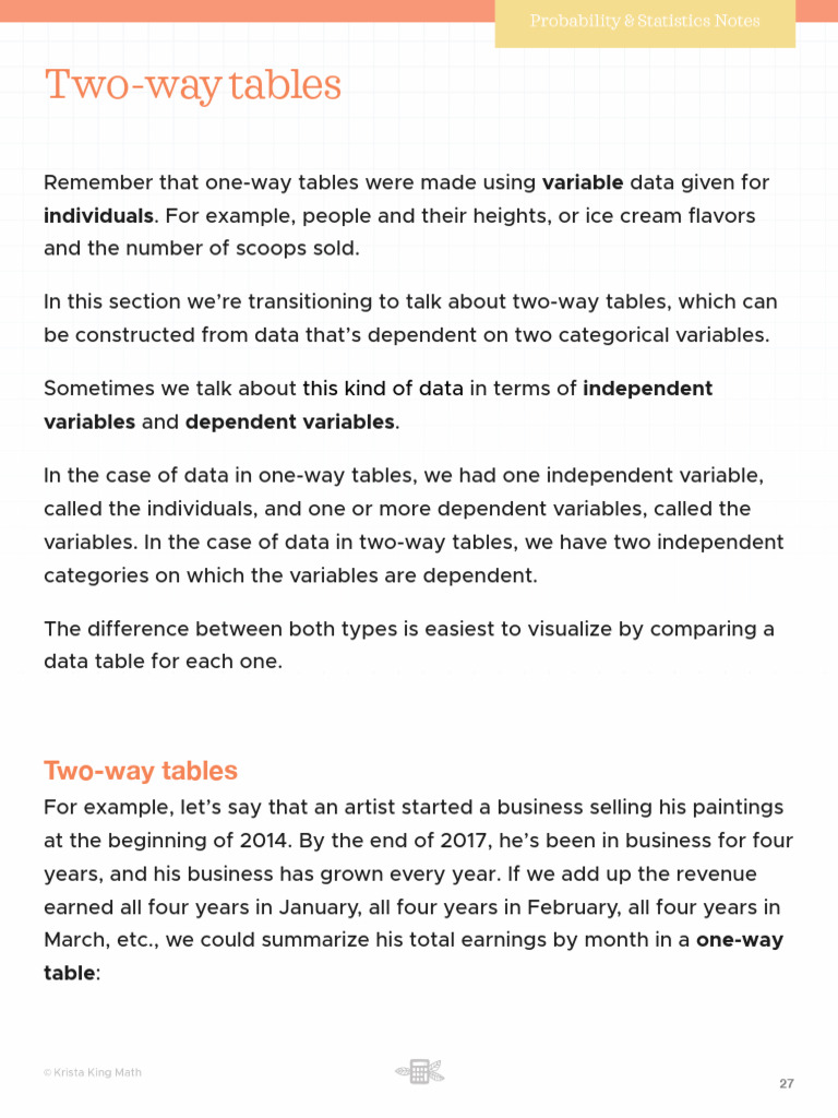04 Two-way Tables | PDF