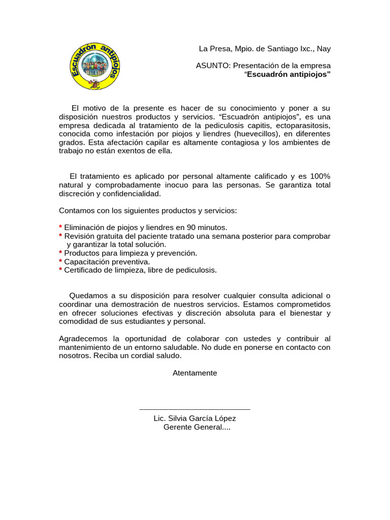 Oficio de Presentacion | PDF