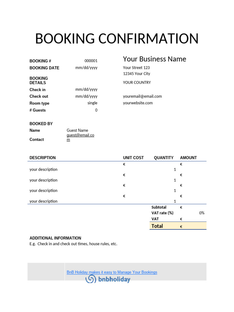 Booking Confirmation | PDF