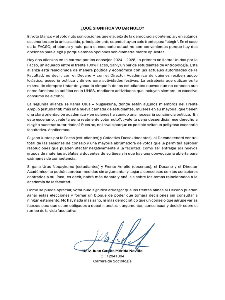 QUÉ SIGNIFICA VOTAR NULO-1 | PDF | Democracia | Ideologías políticas