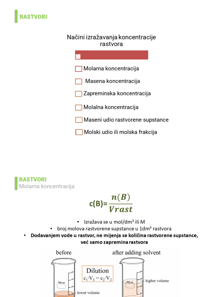 Rastvori 2 Dio Sa Rjesenjima | PDF