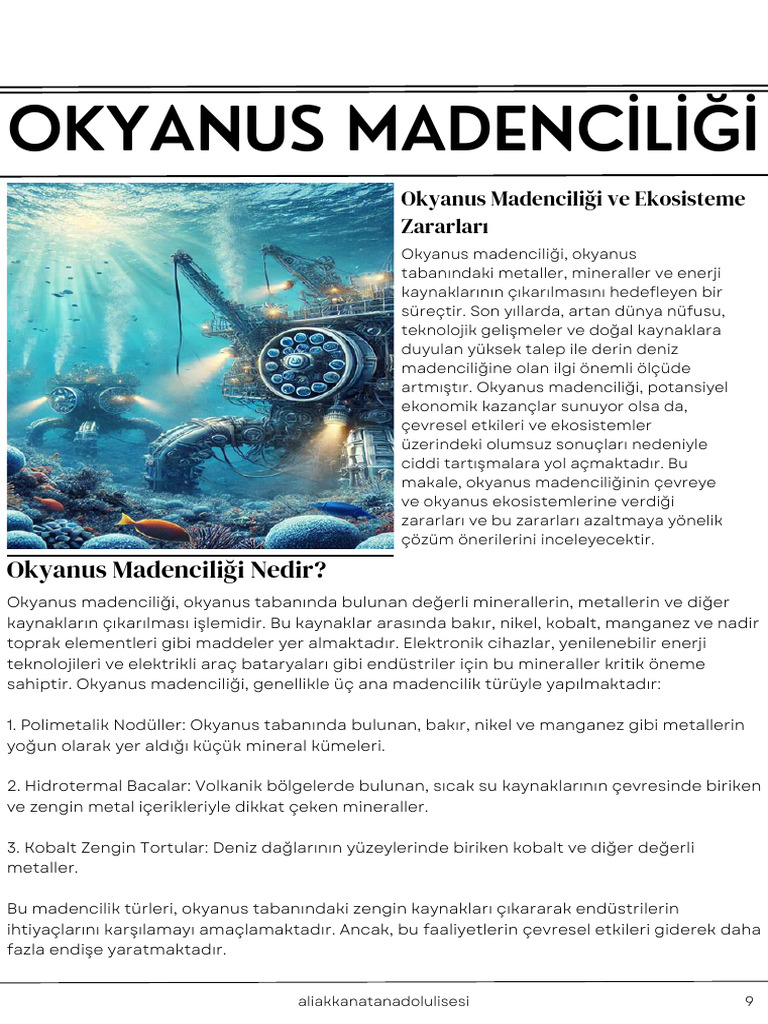 Okyanus Madenci̇li̇ği̇ | PDF