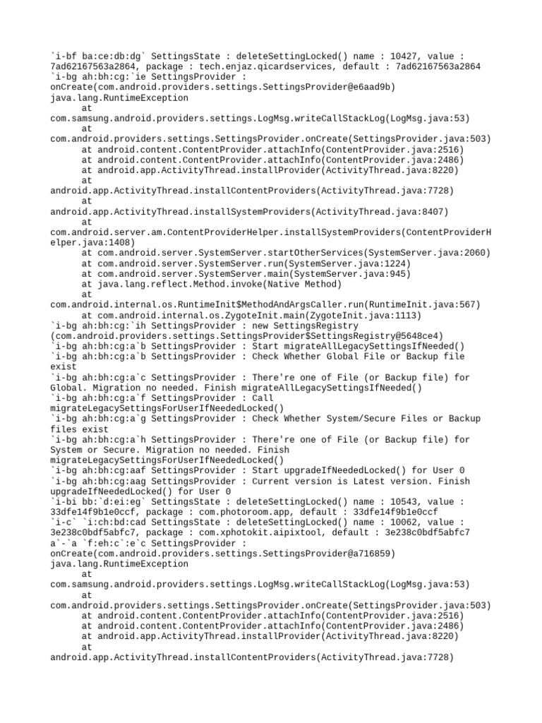 Settings Provider | PDF | Java (Programming Language) | Software Development