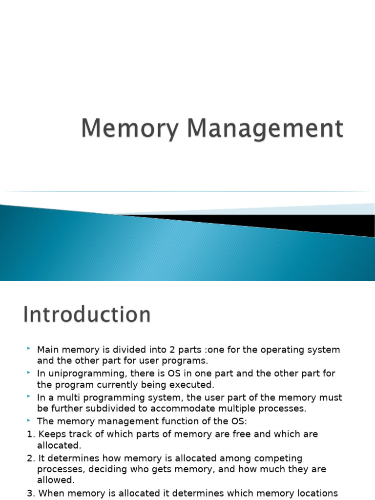 Memory Management - OS | PDF | Process (Computing) | Computer Data Storage