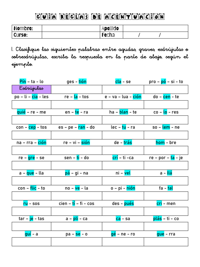 Reglas de Acentuación en Español | PDF