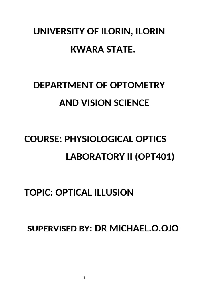 Optical Illusion | PDF | Perception | Illusion