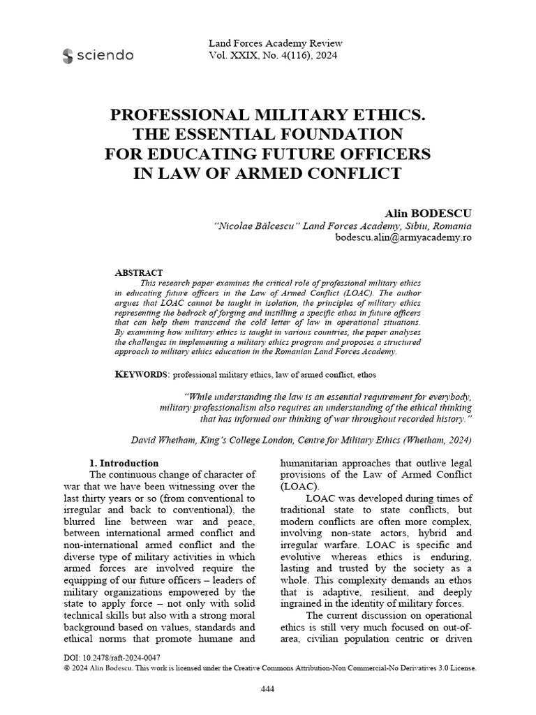 Professional Military Ethics The Essential Foundat | PDF | Just War ...