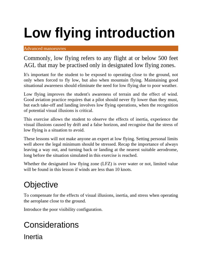 LOW LEVEL | PDF | Wound | Airplane