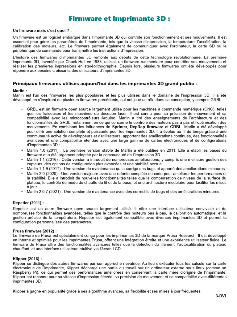 Comprendre le firmware d'imprimante 3D | PDF | Impression 3D ...