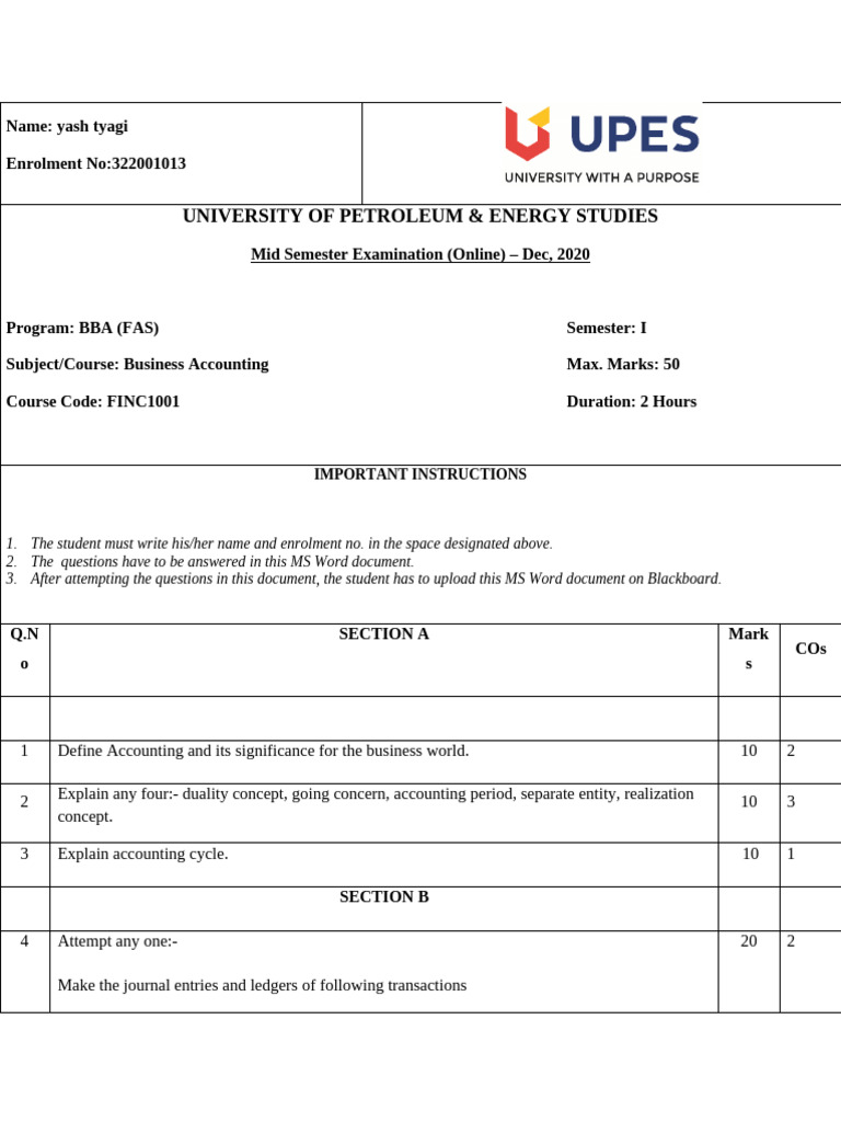Question Paper Fas Accounts | PDF | Debits And Credits | Financial Services