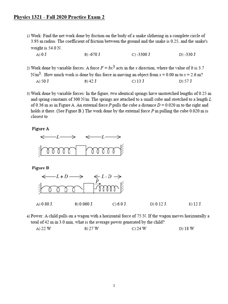 Practice Exam 2 | PDF | Rotation Around A Fixed Axis | Force
