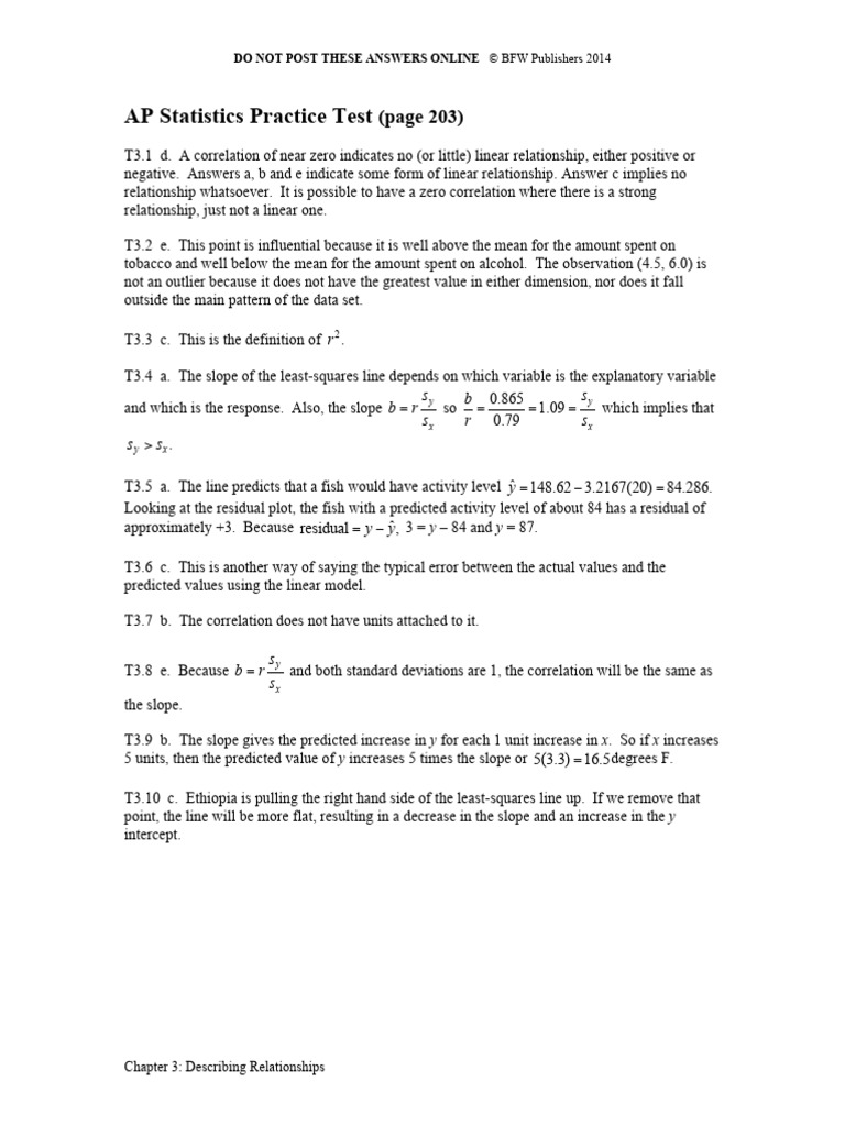 trm_solutions_to_ch3_ap_statistics_review_test | PDF | Errors And ...