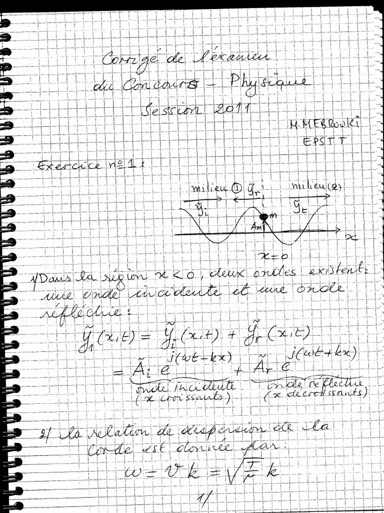 Concours Physique 2011 Corrig | PDF