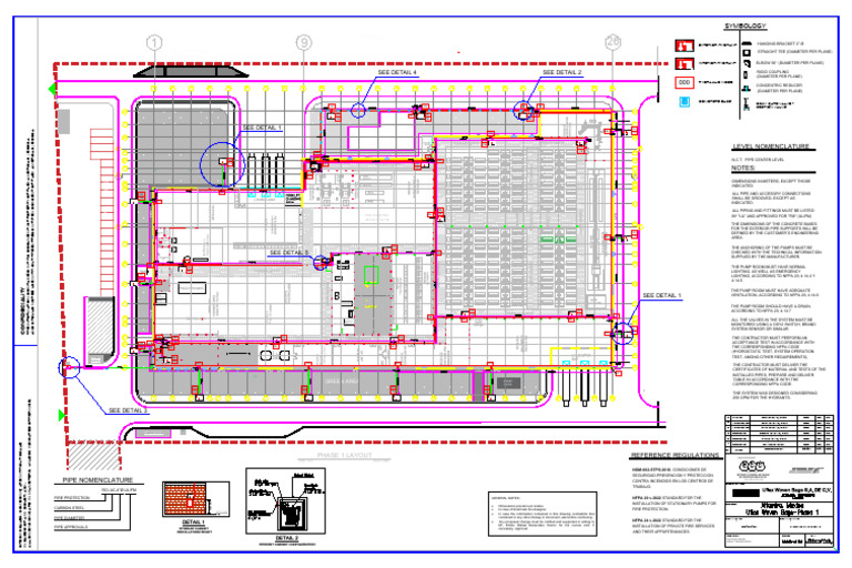 ECC-FSS-007 Hydrants Layout Rev F-Phase 1 | PDF | Hydraulics | Gas ...