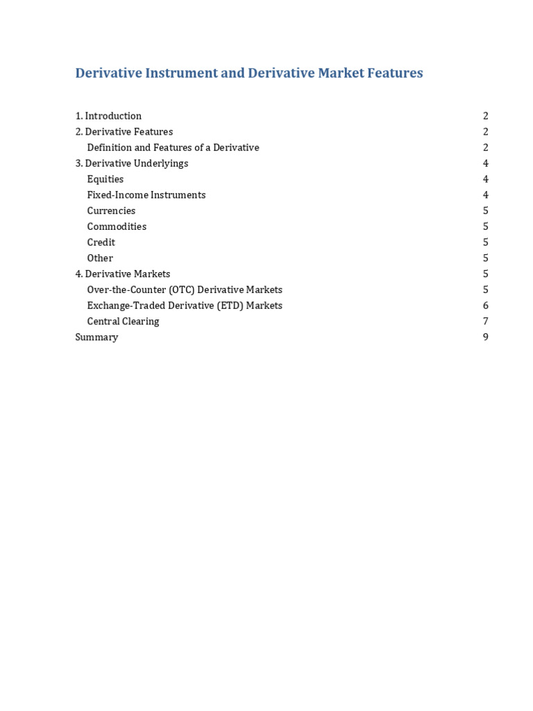 Derivative Instruments and Market Overview | PDF | Derivative (Finance ...