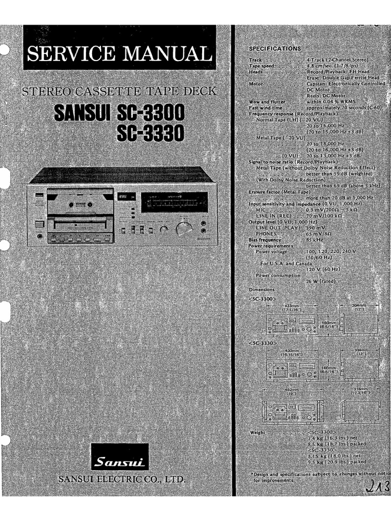 Sansui SC-3330 | PDF
