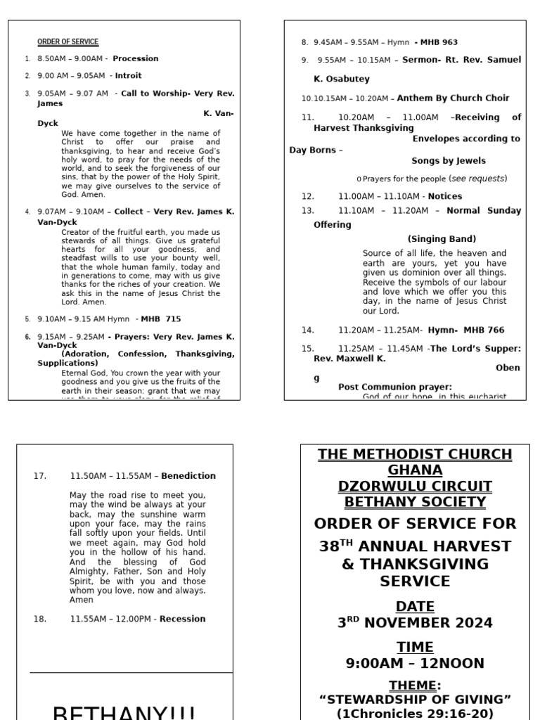 2024 Harvest Program | PDF | Eucharist | Christian Denominational Families