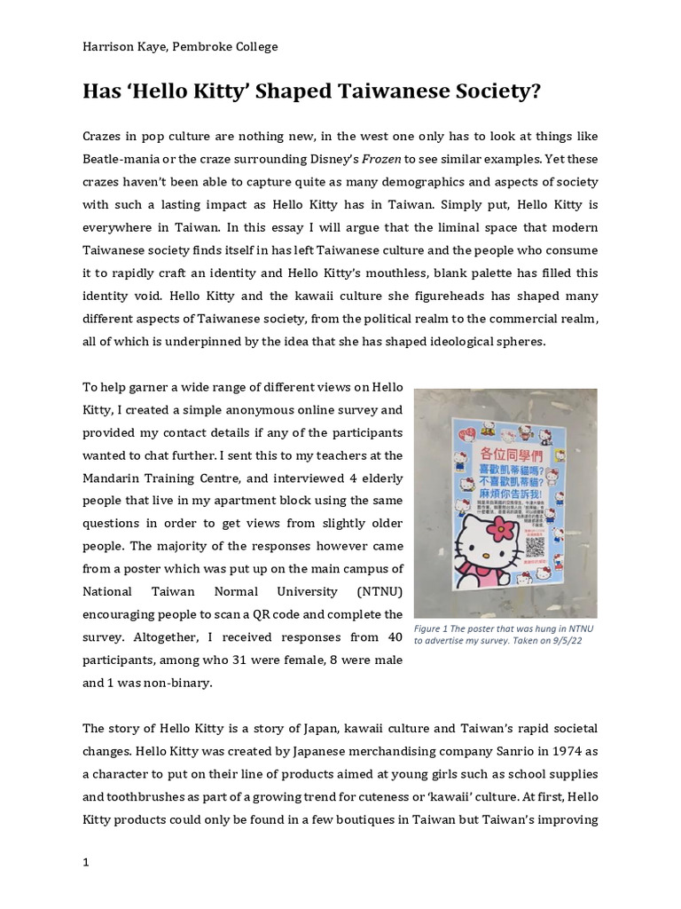Hello Kitty's Impact on Taiwan Society | PDF | Taiwan