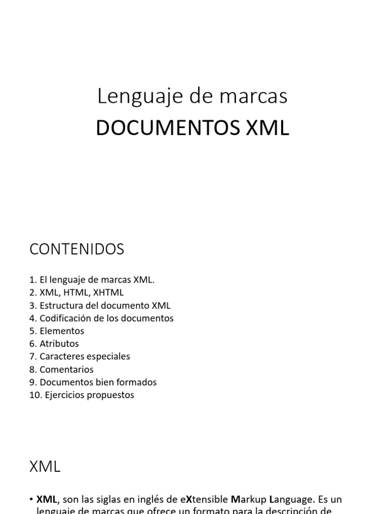 Guía Completa sobre XML y su Estructura | PDF | Xml | HTML