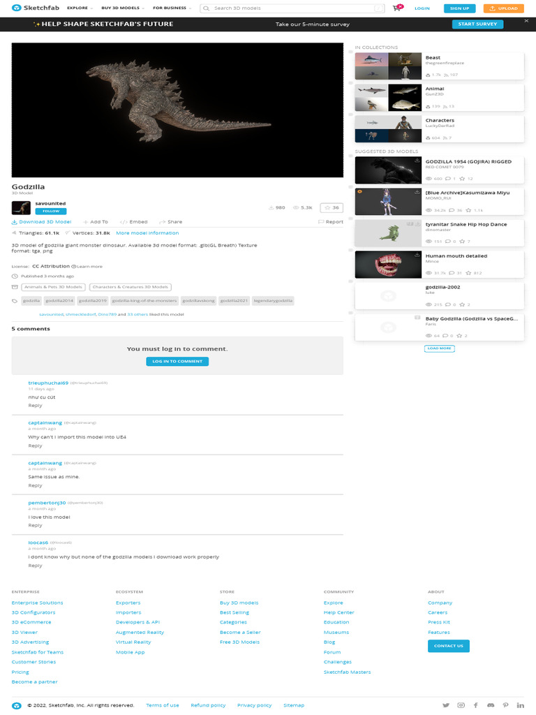 Godzilla 3D Model Collection | PDF