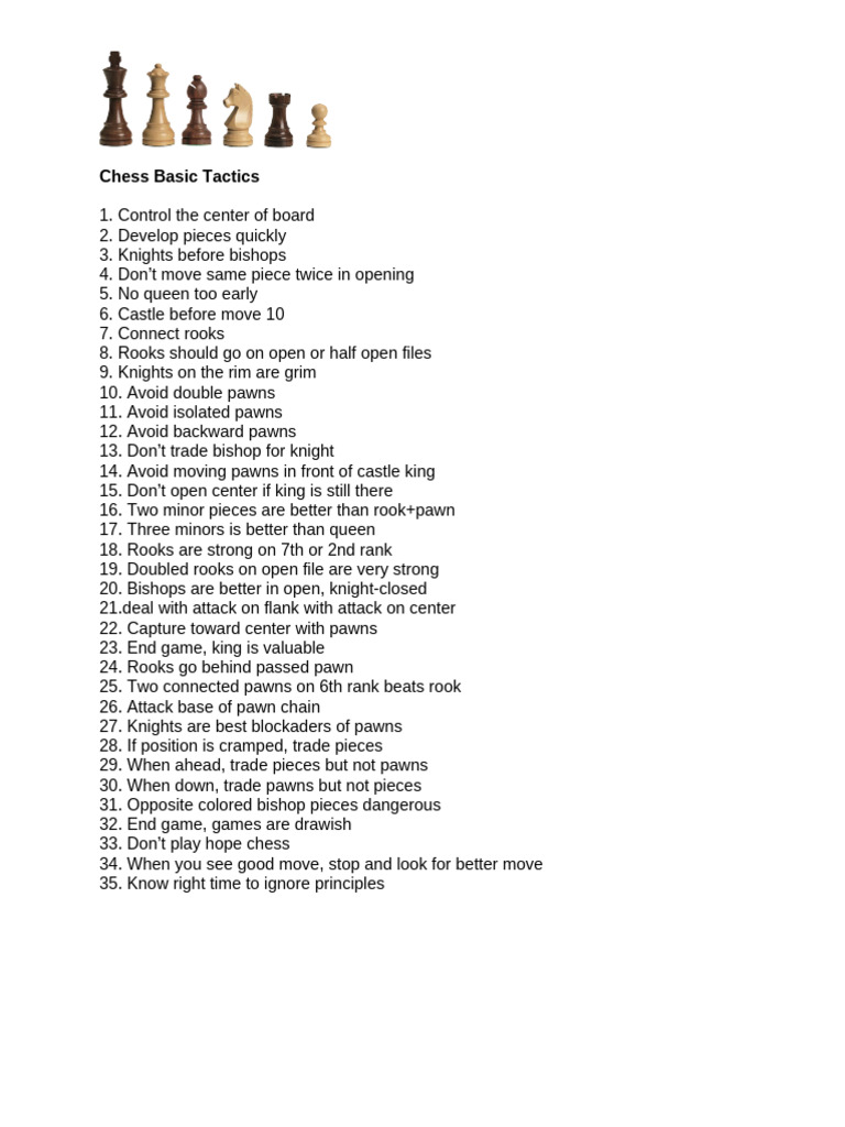 Chess Tips for Beginners | PDF