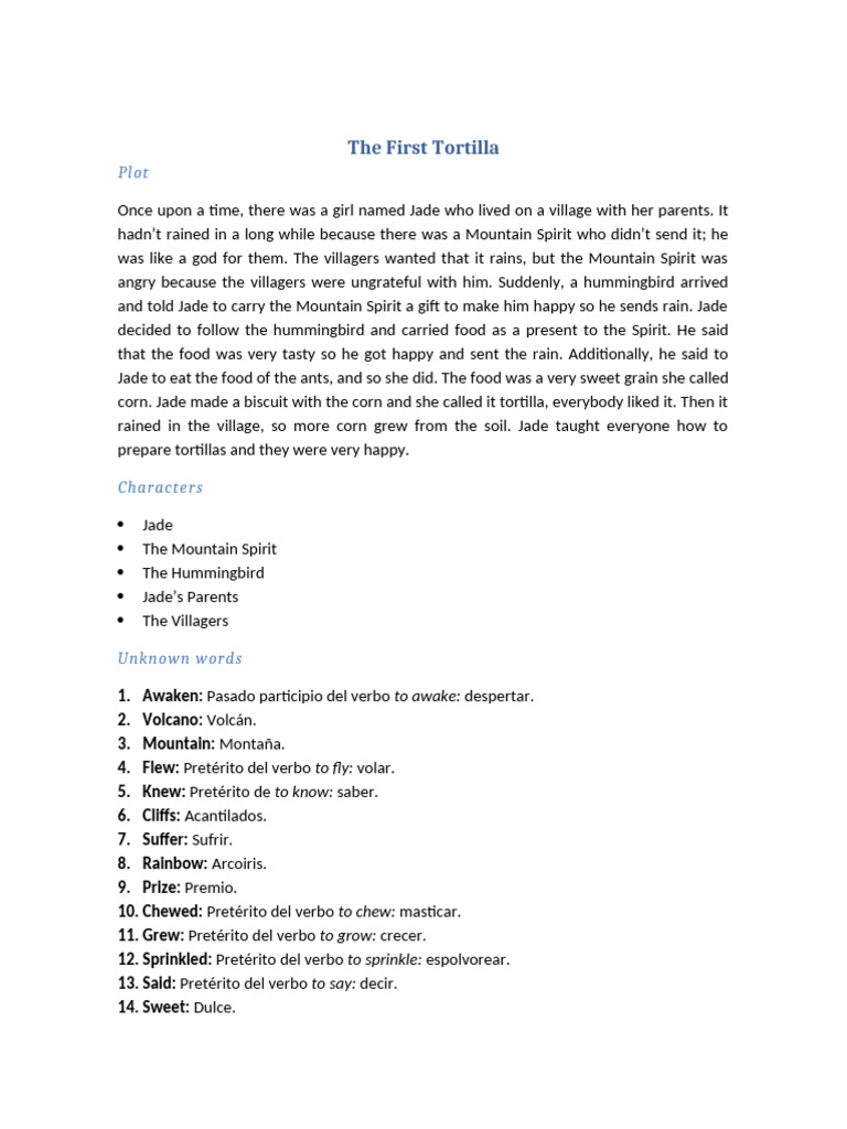 The First Tortilla | PDF